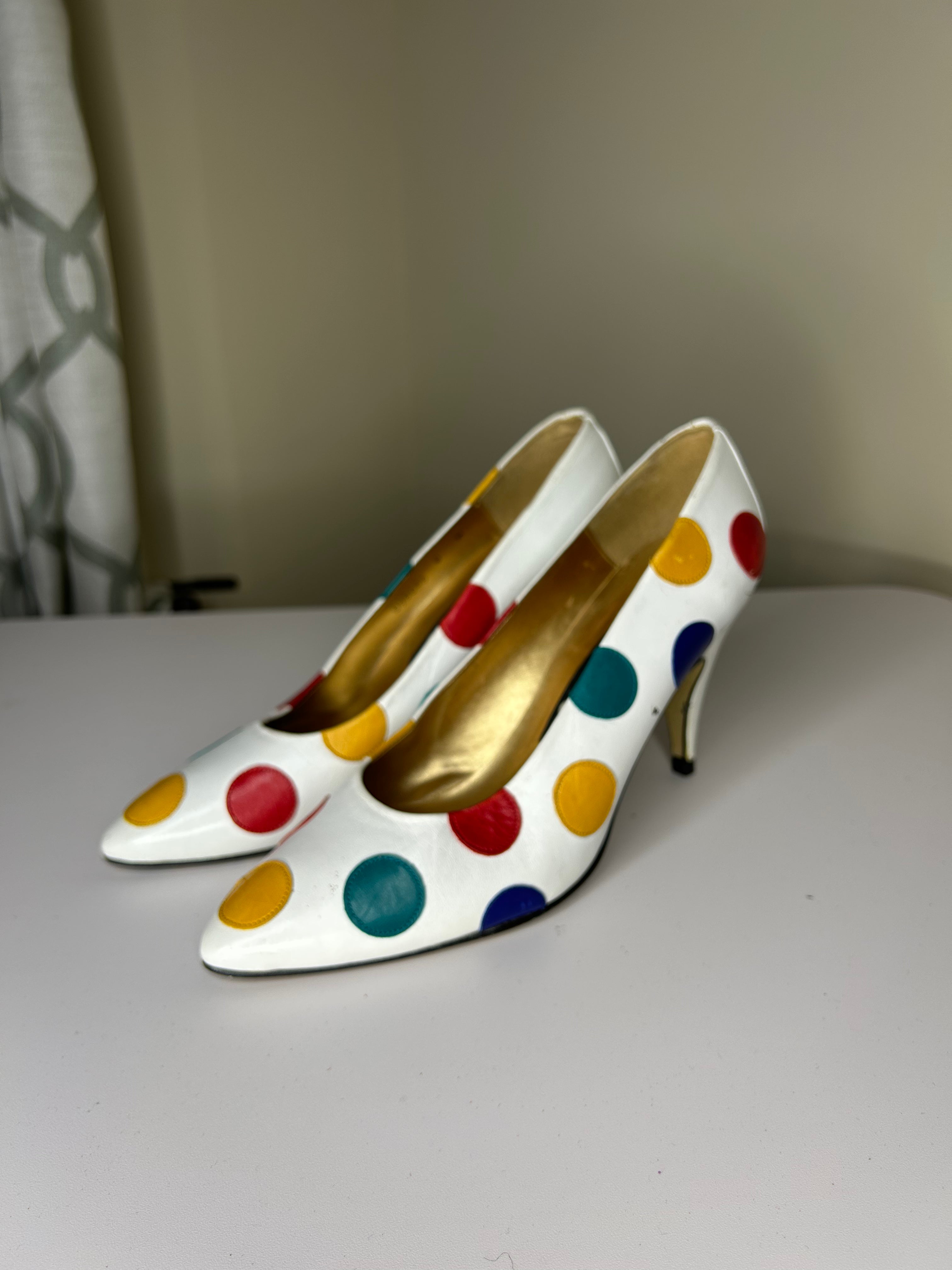 Vintage Proxy Multicolor Polka-Dot Heels – Thrift D Vintage Clothing
